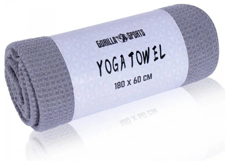 Gorilla Sports Jóga ručník, 180 x 60 cm, šedý
