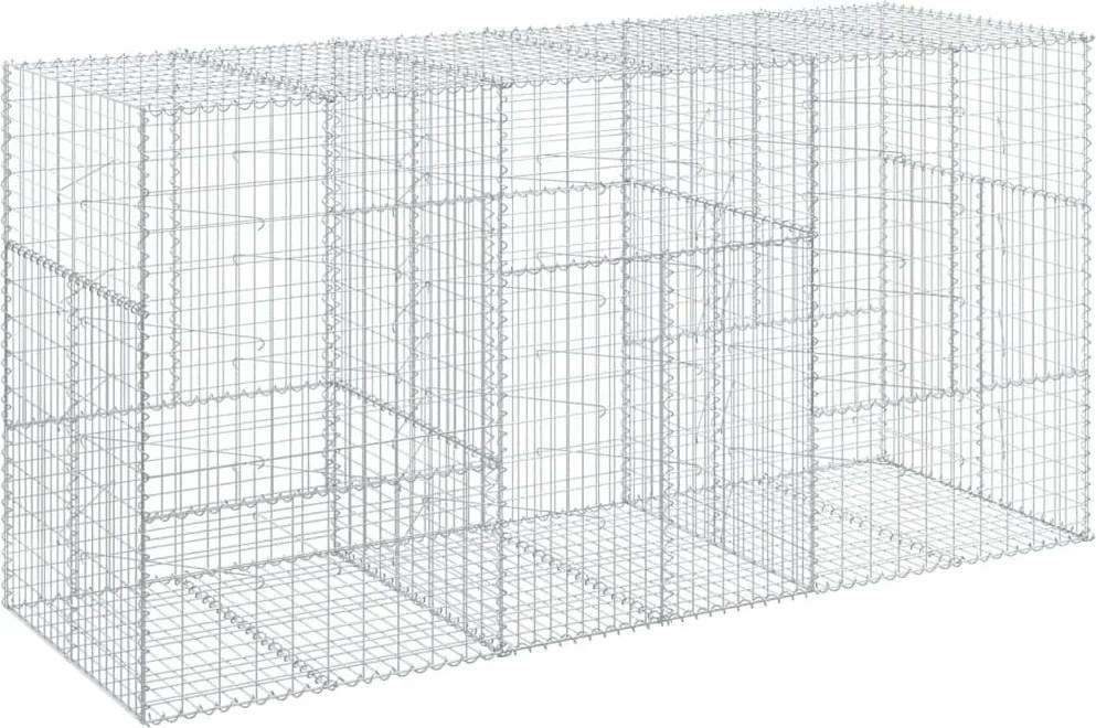 Gabionový koš s víkem 300 x 100 x 150 cm pozinkované železo 3295215