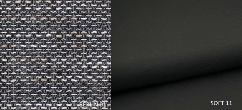 KENIX 2 DAMARIO U rohová rozkládací sedačka ve tvaru U šedo - černá 340 x 73 x 167 - 190 cm