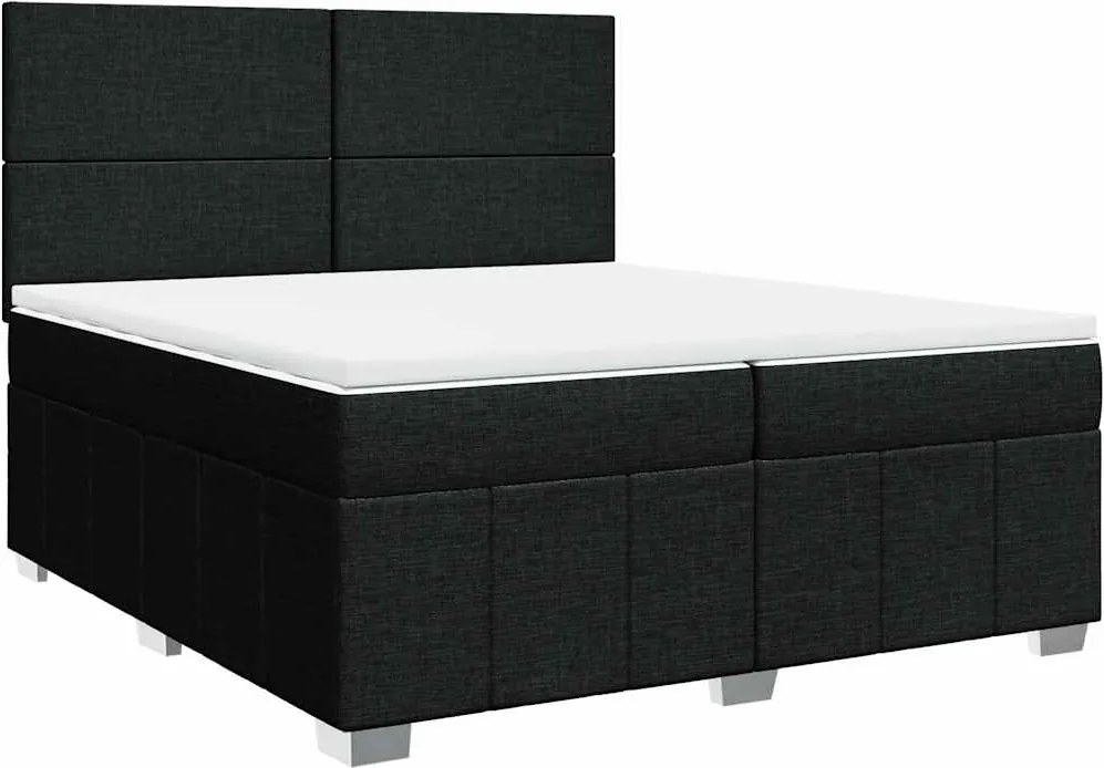 Box spring postel s matrací černá 200x200 cm textil 3294070