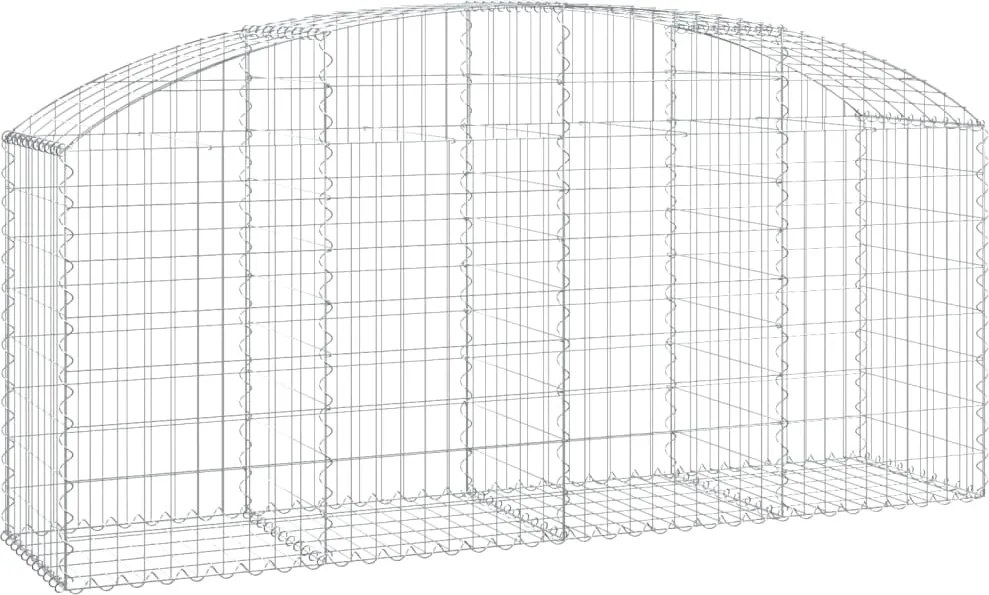 Klenutý gabionový koš 200 x 50 x 80/100 cm pozinkované železo 153474