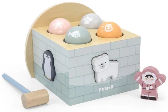 Dřevěná zatloukačka s kladívkem Viga 44097 PolarB Iglu