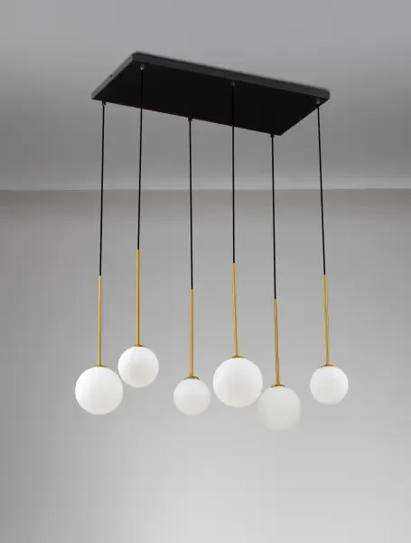 Satina zlato-černo-bílý moderní lustr Savoy