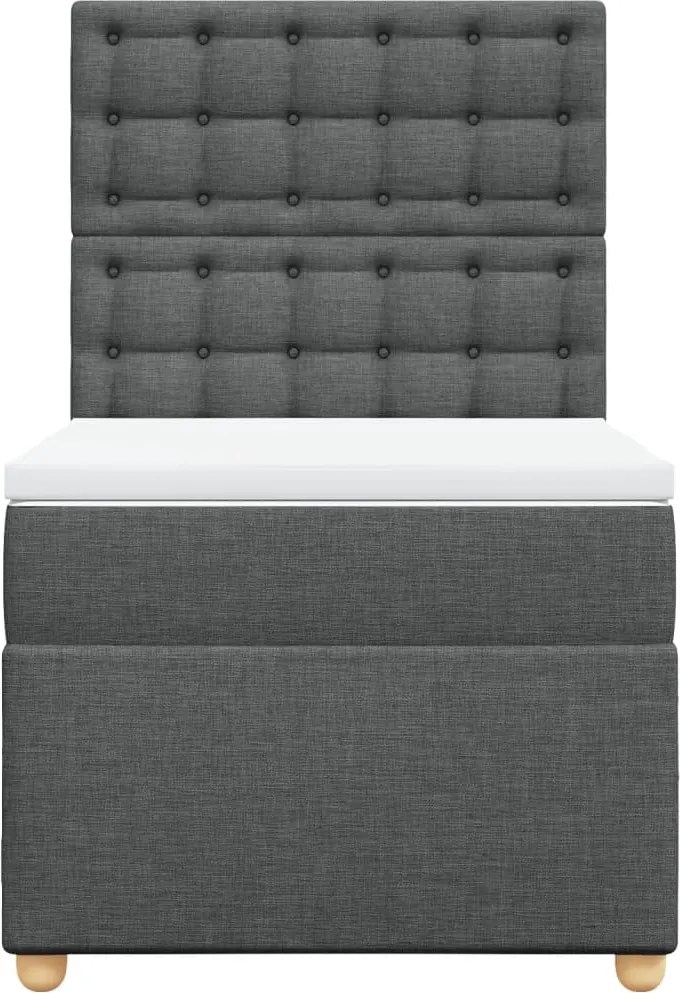 Box spring postel s matrací tmavě šedá 100 x 200 cm textil 3291206