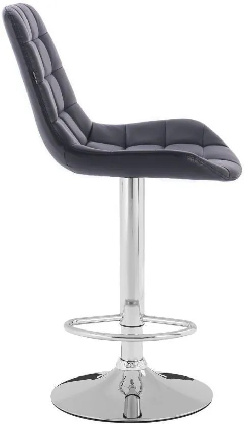 LuxuryForm DESIGN Barová židle PARIS na stříbrné kulaté podstavě - černá