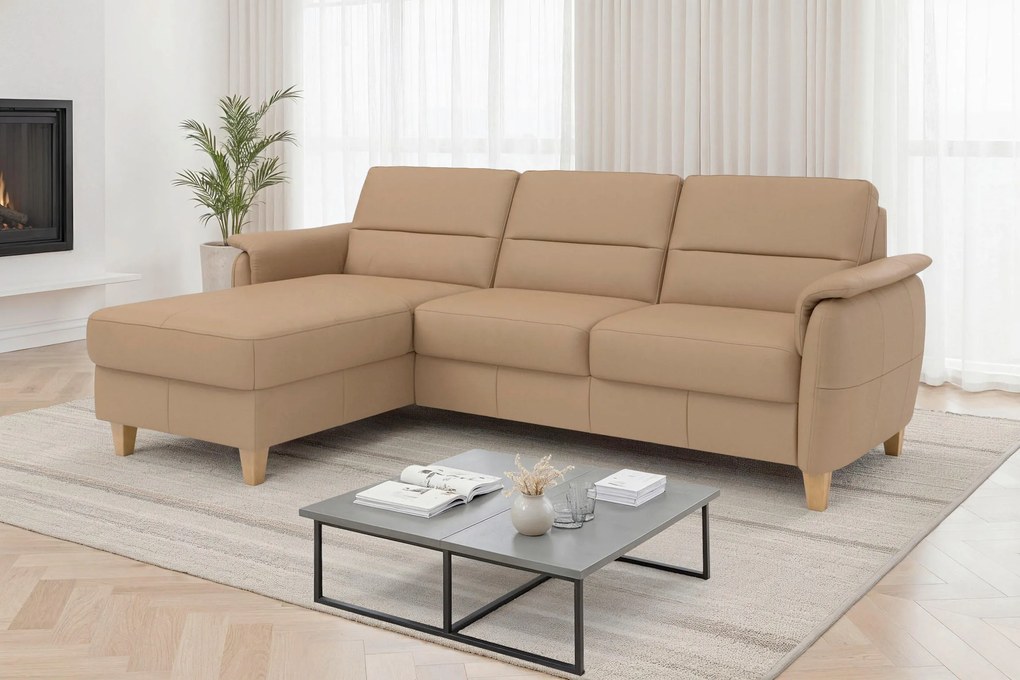 XXXLutz ROHOVÁ SEDAČKA, textil, kůže, cappuccino Sit & More - Sedací soupravy - 00014403323V