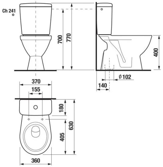 JIKA H8263870002413 - WC kombi LYRA keramika/bílá