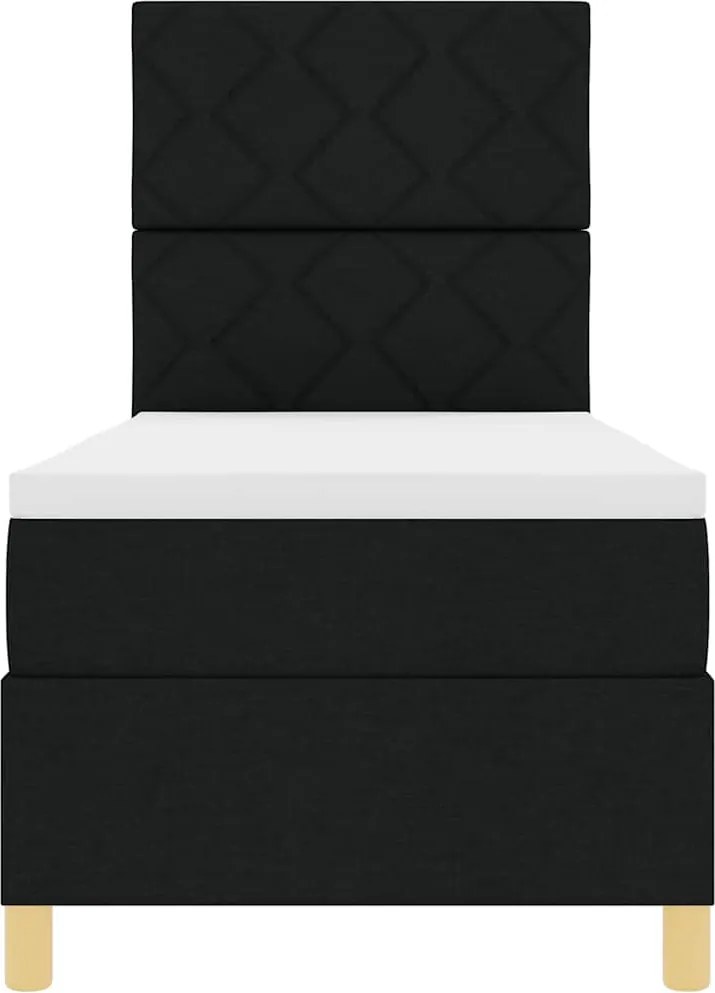 Postel s boxspringem s čelo Černá 80 x 200 cm textil 3339653