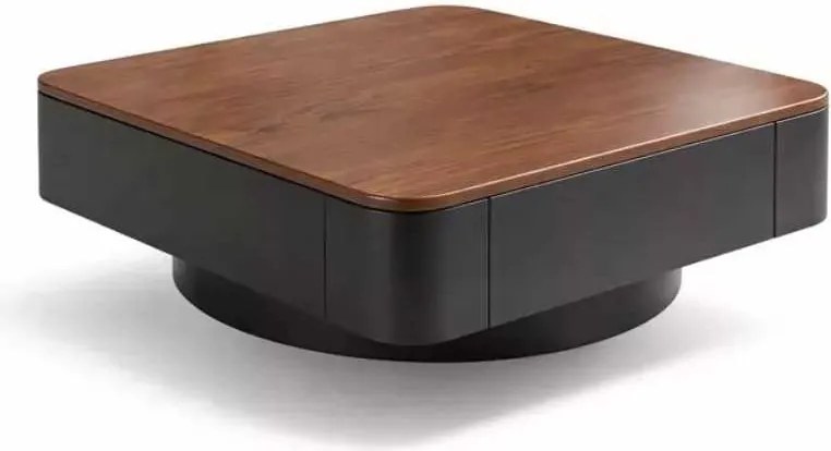 LuxuryForm DESIGN Konferenční stolek MODENA 80 × 80 cm - hnědý, černý (set)