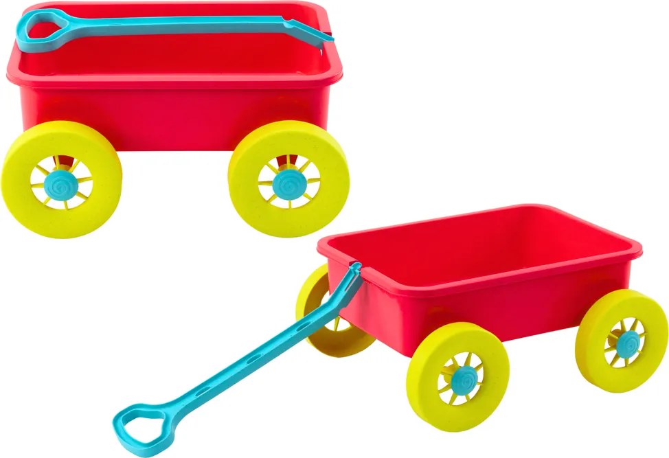 LEAN Toys Vozík na hračky do písku pastelově růžový