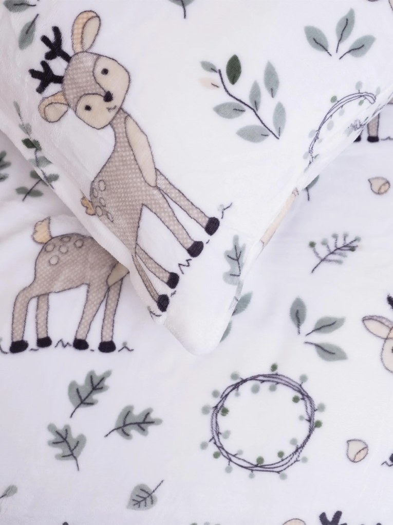 MK Lůžkoviny Mikroplyšové povlečení do postýlky Exclusive - Bambi 100 × 135 cm, 40 x 60 cm