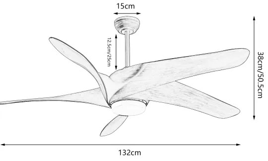 ZEVENTI - LED Stropní ventilátor LUCCA LED/18W/230V Wi-Fi Tuya hnědá + DO