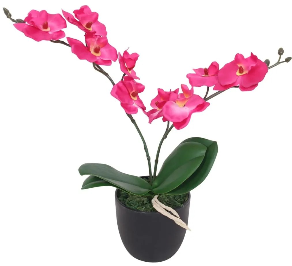 Umělá rostlina orchidej s květináčem 30 cm červená 244421