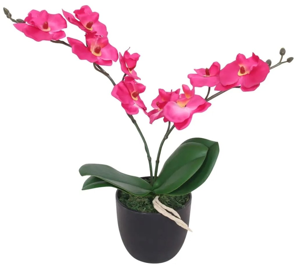 244421 vidaXL Umělá rostlina orchidej s květináčem 30 cm červená