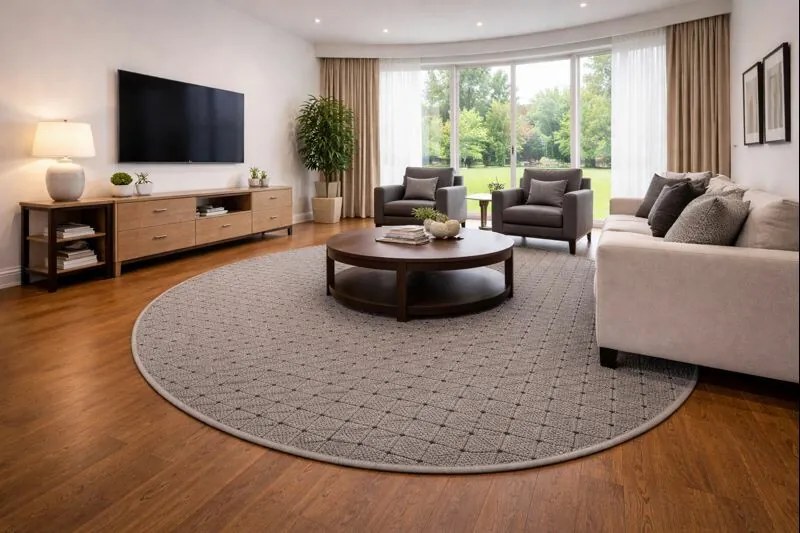 Vopi, Kusový koberec Udinese šedý kruh, 67x67 (průměr) kruh, šedá, chodba / předsíň