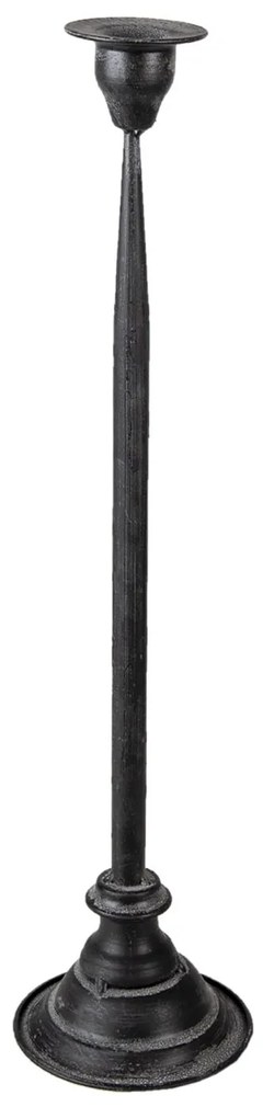 Kovový černý svícen s patinou Amedee L - Ø 11*47 cm