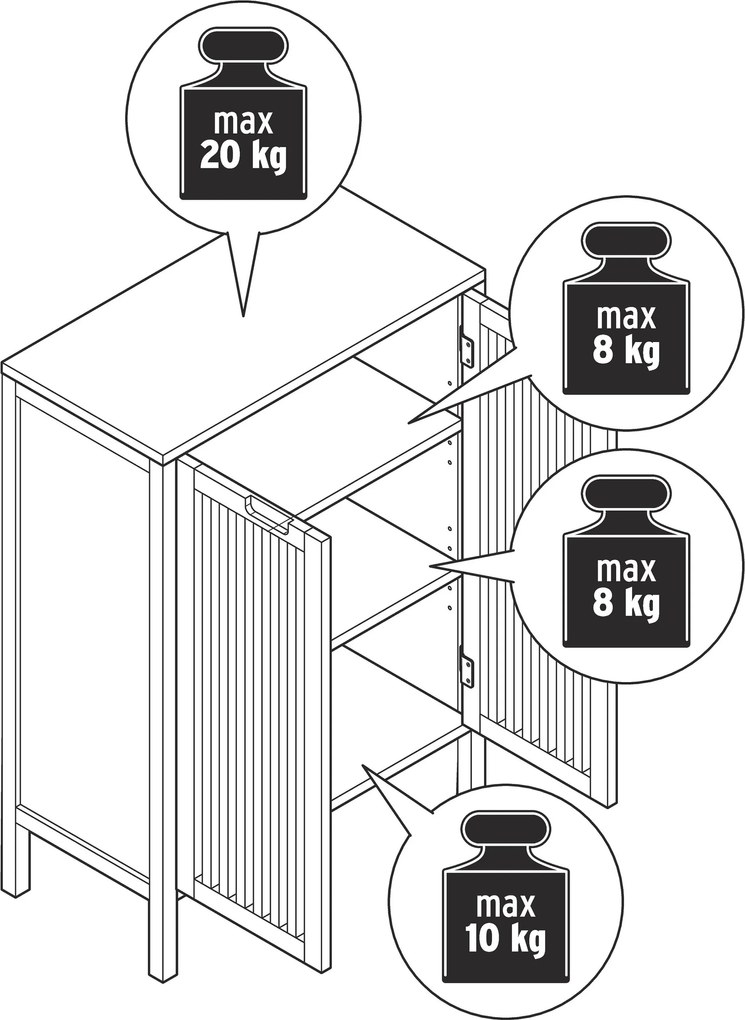 Tchibo - Odkládací skříňka - barva: hnědá