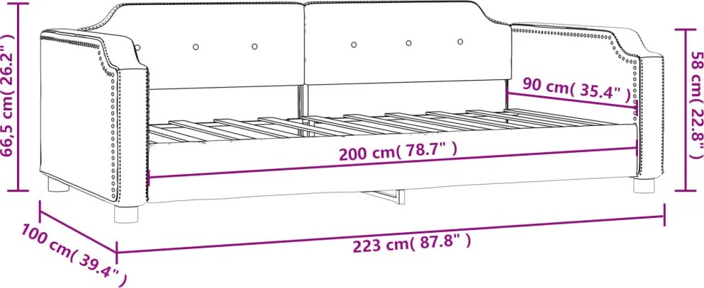 vidaXL Válenda 90 x 200 cm textil [354208] Barva: světle šedá