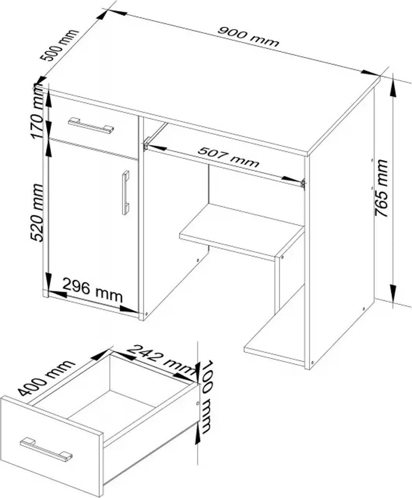 Počítačový stůl JAY olše