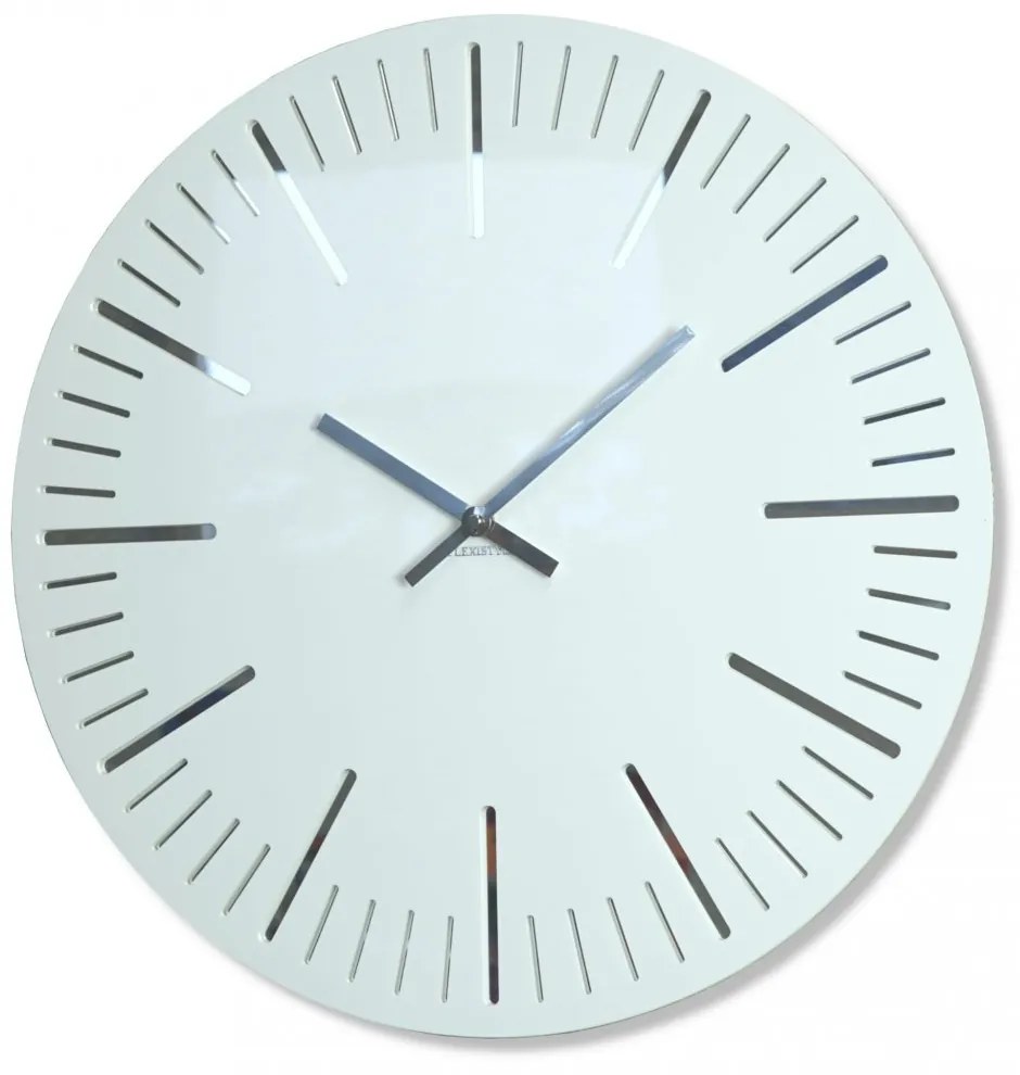 Bílé stylové hodiny do obývacího pokoje 50 cm