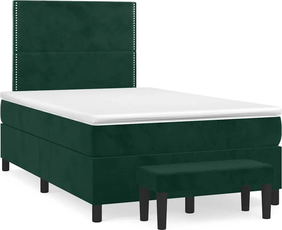 Box spring postel s matrací tmavě zelená 120 x 200 cm samet 3137776