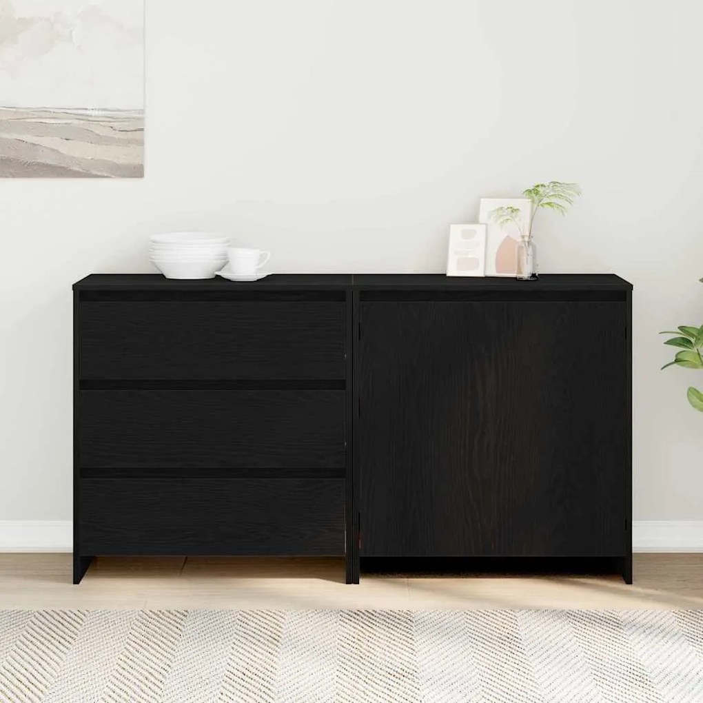 Servírovací skříň 2 ks Černá 70 x 41 x 75 cm Kompozitní dřevo 3332523