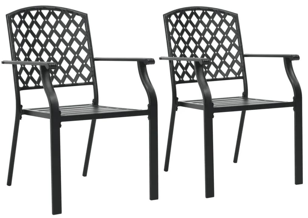 44265 vidaXL Stohovatelné zahradní židle 2 ks ocelové černé
