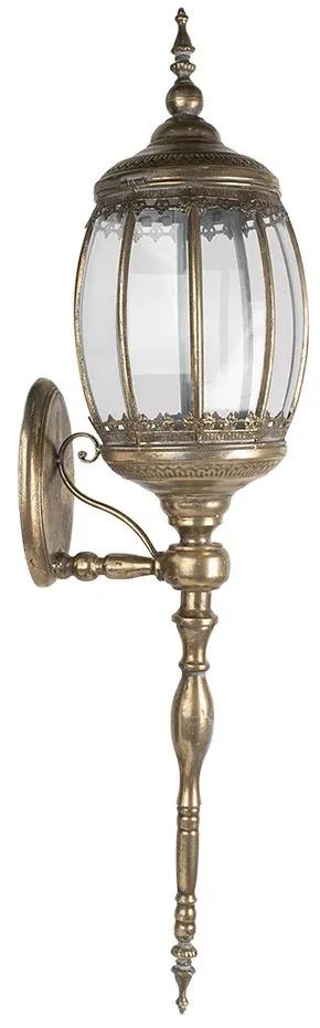Zlatá antik nástěnná kovová lampa Malia - 26*30*109 cm E14/max 1*60W