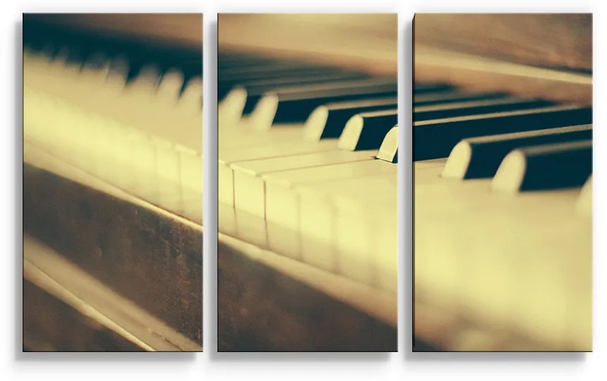 Sablio Obraz - 3-dílný Klávesy klavíru - 120x80 cm