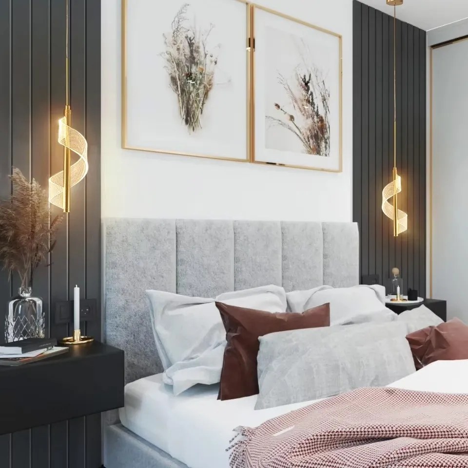 Závěsný LED lustr APP1550-CP zlatý/neutrální bílá