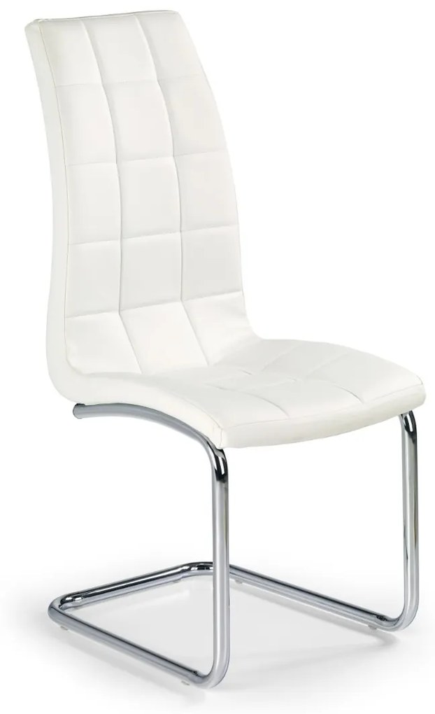Prošívaná čalouněná židle Eko kůže bílá  QUILTIN