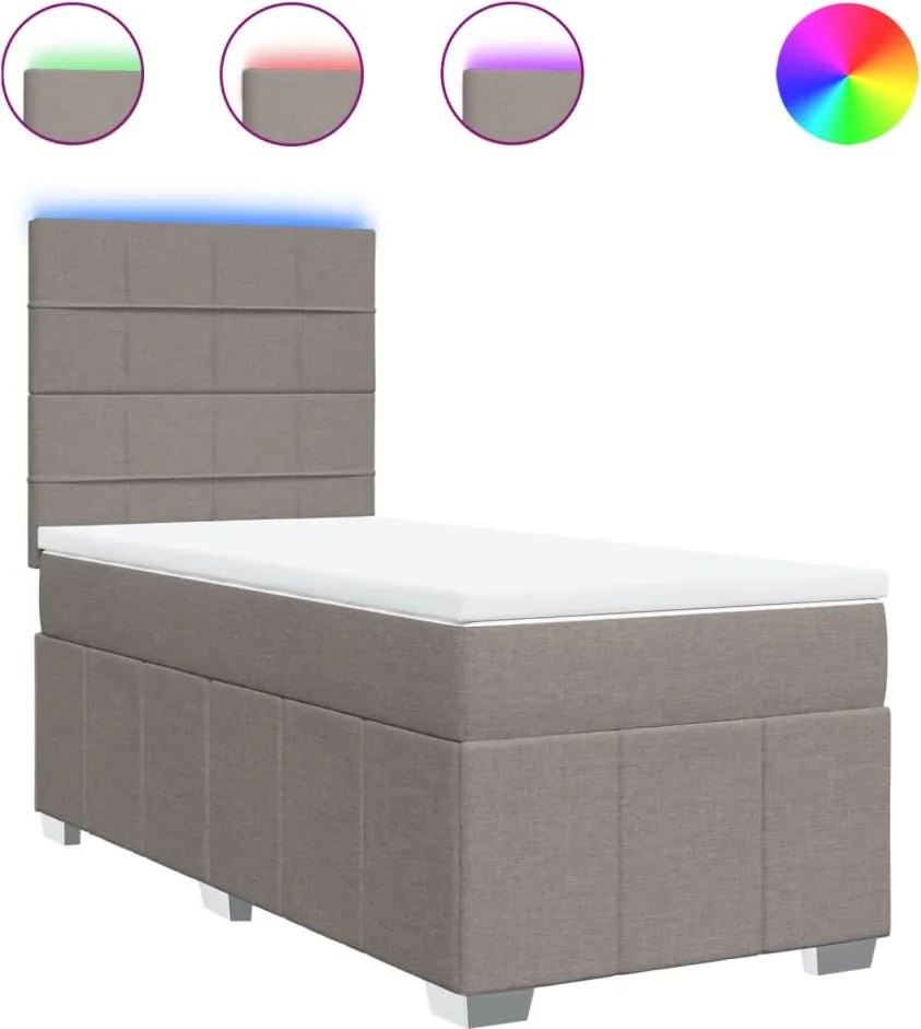 Box spring postel s matrací taupe 100 x 200 cm textil 3293883