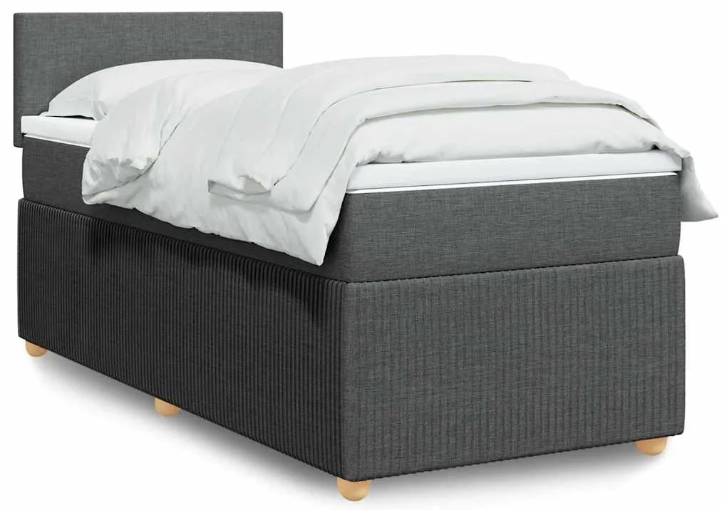 Box spring postel s matrací tmavě šedá 90x200 cm textil 3287333