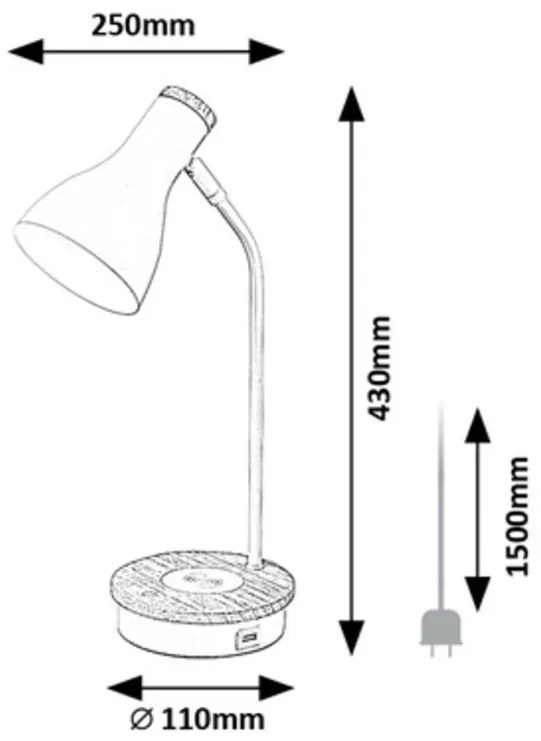 Rabalux 74001 stolní lampa Mosley, bílá