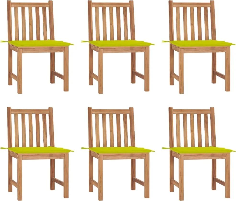 vidaXL Zahradní židle s poduškami 6 ks masivní teak [3073115] Barva: krémová