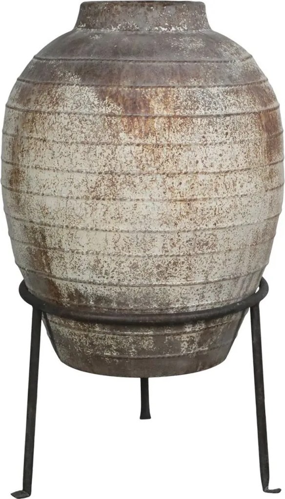Béžový antik květináč s podstavcem Chic Antique – Ø 50*76 cm