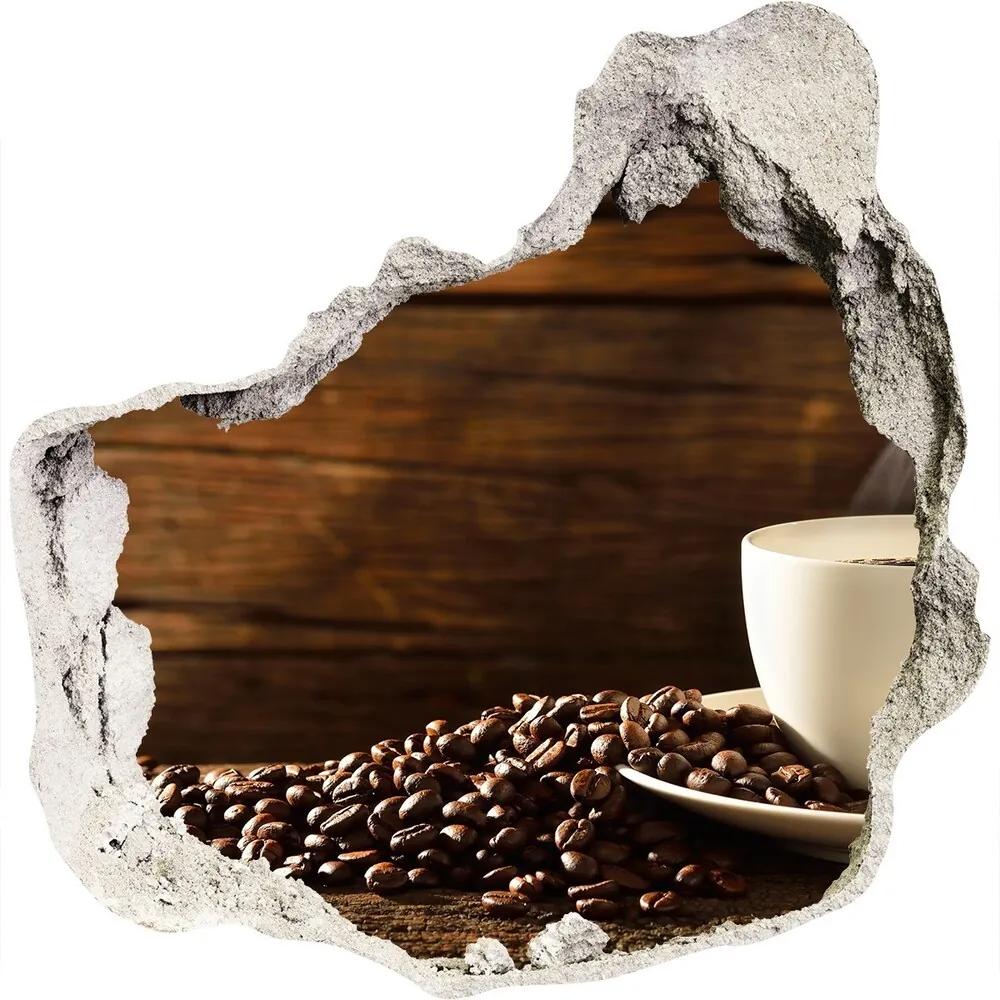 Wallmuralia Nálepka díra na zeď beton Šálek kávy 75x75 cm