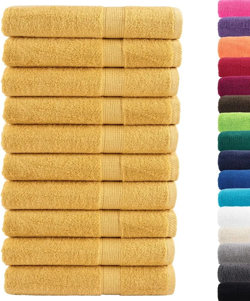 Prémiové ručníky SOLUND 10 ks zlaté 100x200 cm 600 g/m² 137295