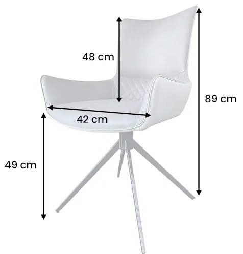 Designová otočná židle Wendell šedá / světle šedá