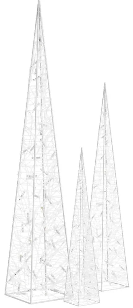 vidaXL Marketos Sada akrylových světelných LED kuželů modrá 60/90/120 cm