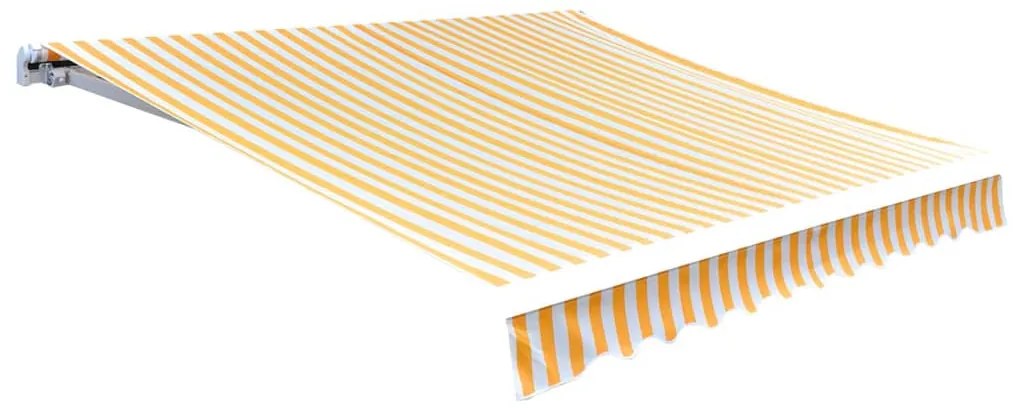 Náhradní plachta na markýzu žlutá a bílá 300 x 250 cm polyesterová 141016
