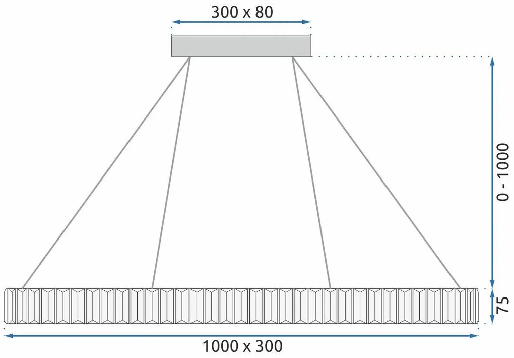 Toolight Toolight, LED stropní svítidlo 100x30 cm, 22W, APP1508-CP, zlatá matná, OSW-06971