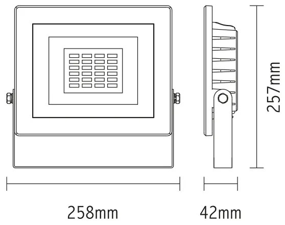 ACA Lighting LED venkovní reflektor X 50W/230V/3000K/4000Lm/120°/IP66, černý