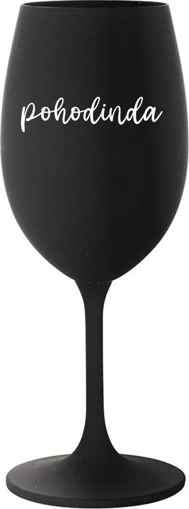 POHODINDA - černá sklenice na víno 350 ml