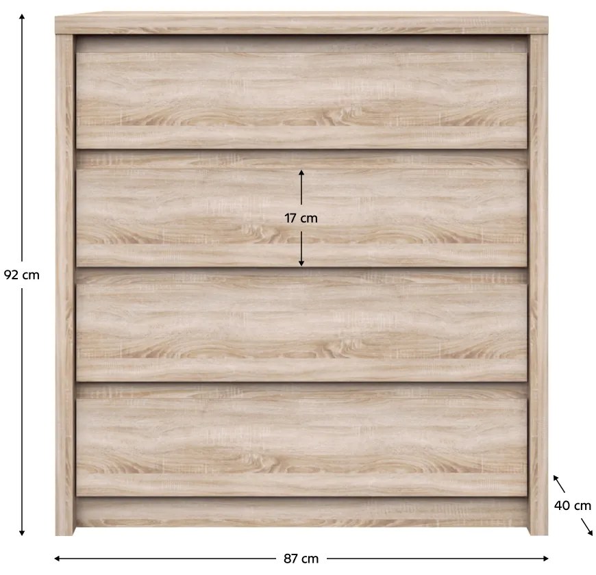 Kondela Komoda 4S, dub sonoma, NORTY TYP 21