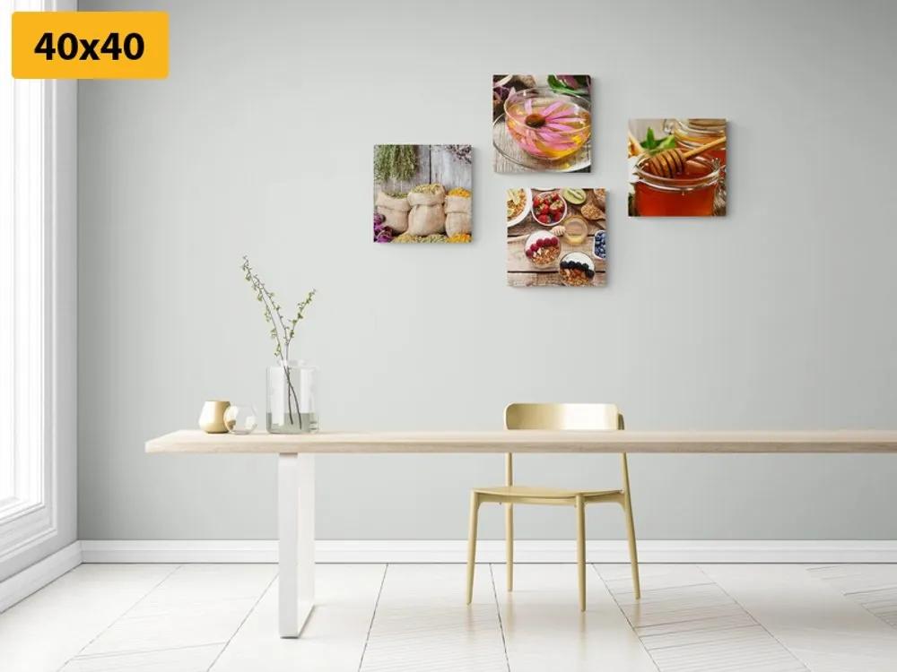 Set obrazů zátiší do kuchyně - 4x 60x60 cm
