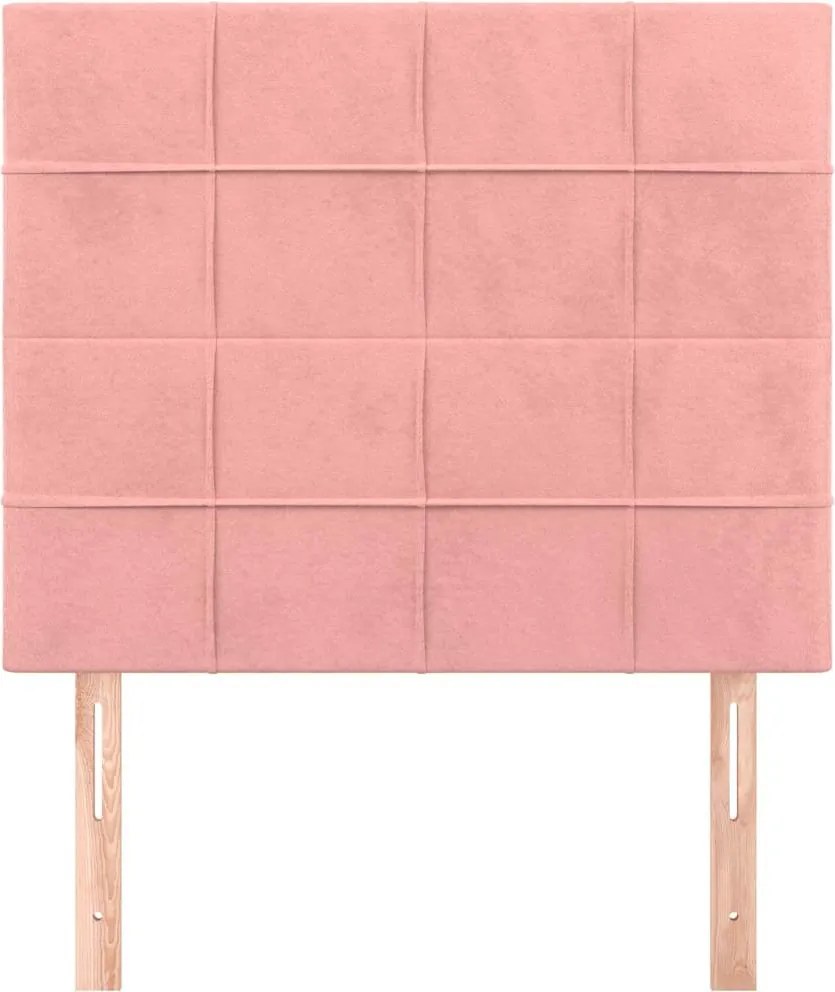 Čelo postele růžové 90x5x118/128 cm sametové 3116373