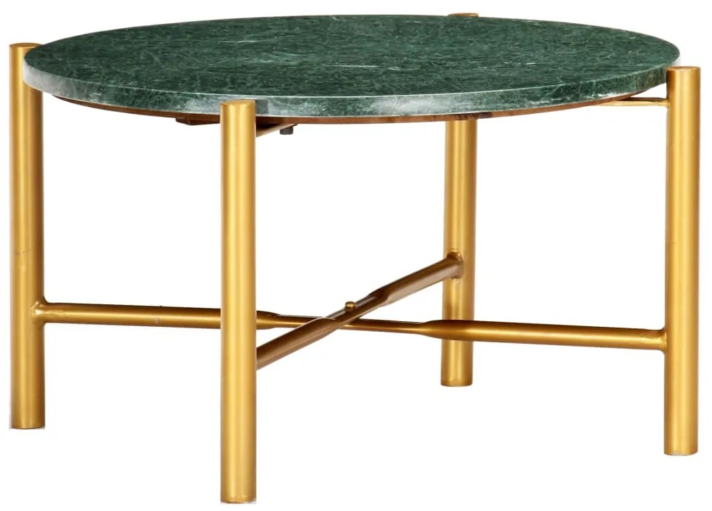 Konferenční stolek zelený 60x60x35cm pravý kámen mramorový vzor,  286450