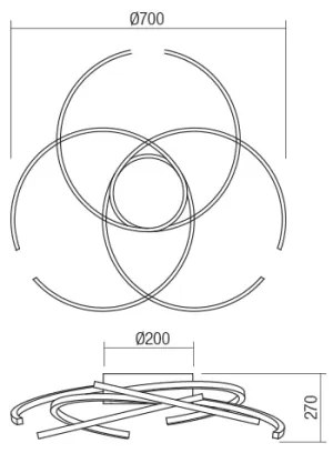 Redo 01-1801 - LED Stmívatelné stropní svítidlo ALIEN LED/60W/230V 3000K bílá
