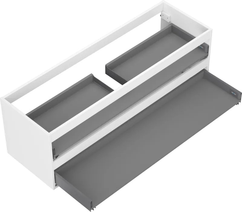 Mexen Box-A, závěsná skříňka, 140 cm, 2 zásuvky, bílá matná, 91AX0-1400-470-2-01